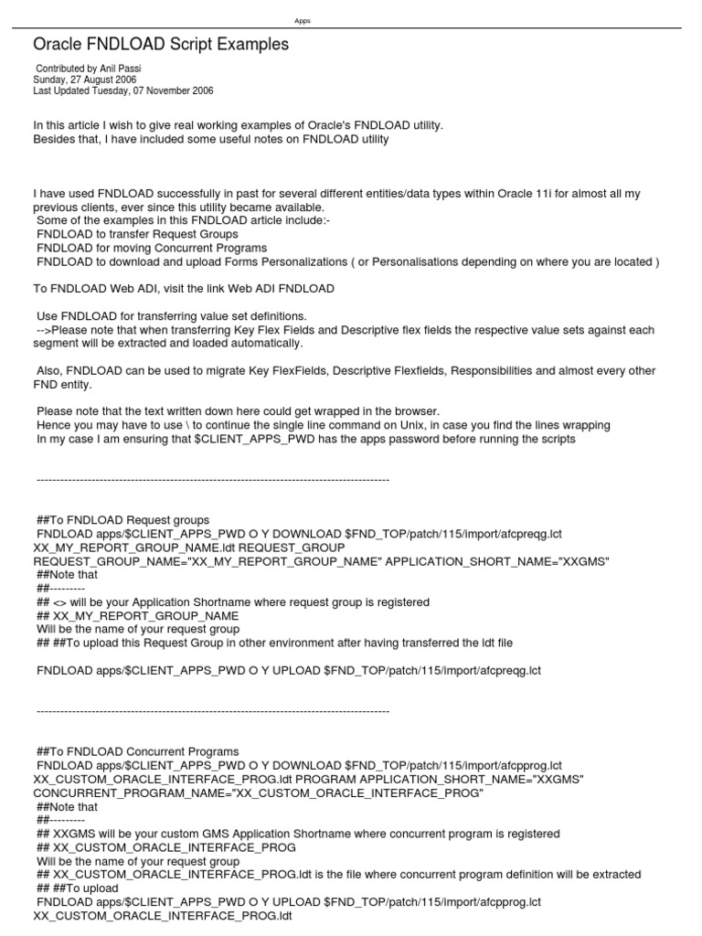 Fndload Examples Pdf Application Software Human Resource Management