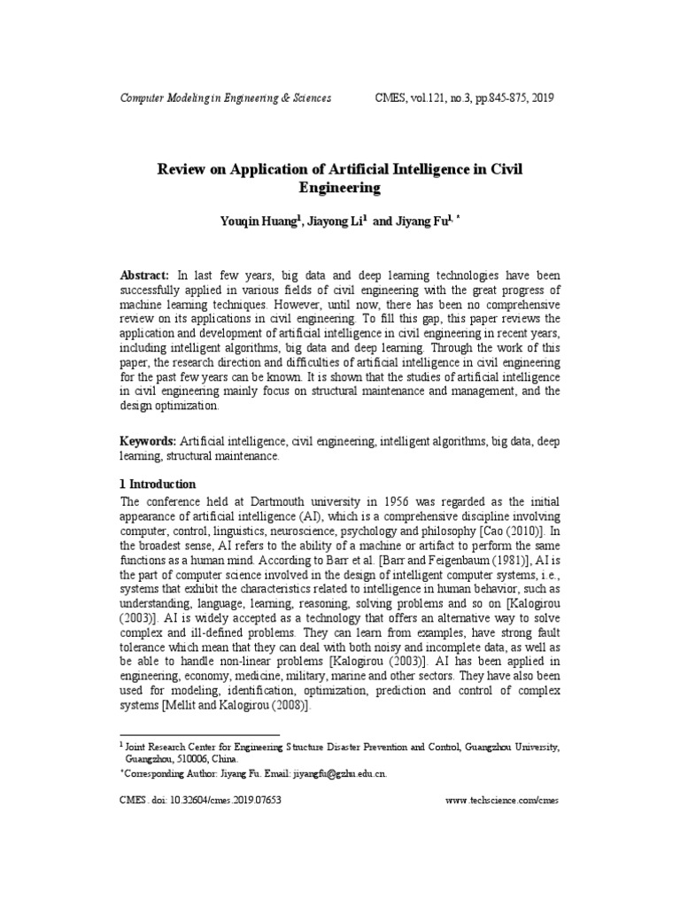 Review On Application of Artificial Intelligence in Civil Engineering ...