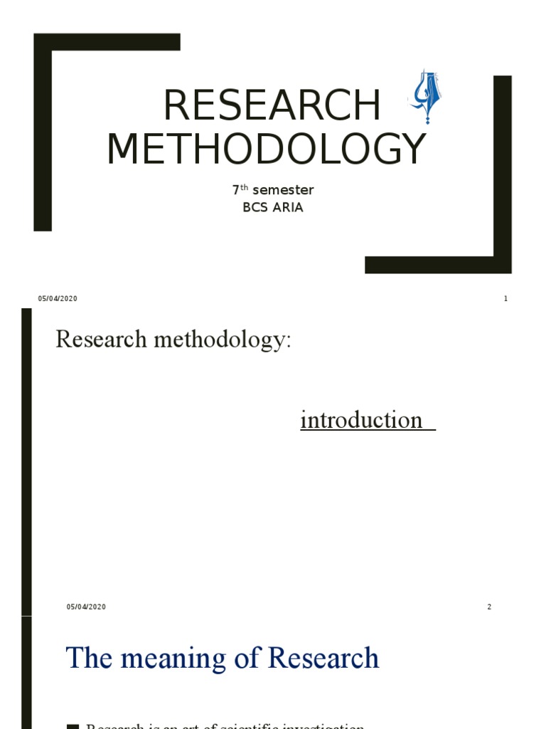 Research Methodology: 7 Semester Bcs Aria | PDF | Hypothesis ...