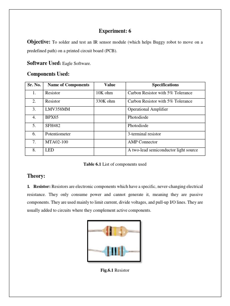Experiment: 6 Objective | PDF | Resistor | Electrical Network