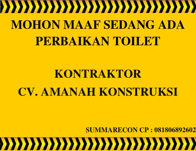 Mohon Maaf Sedang Ada Perbaikan Toilet 3 | PDF