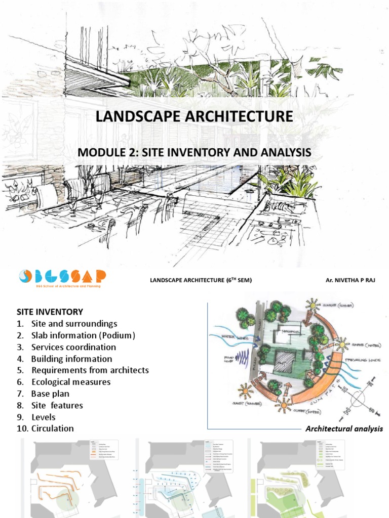 Landscape Architecture: Module 2: Site Inventory and Analysis | PDF ...