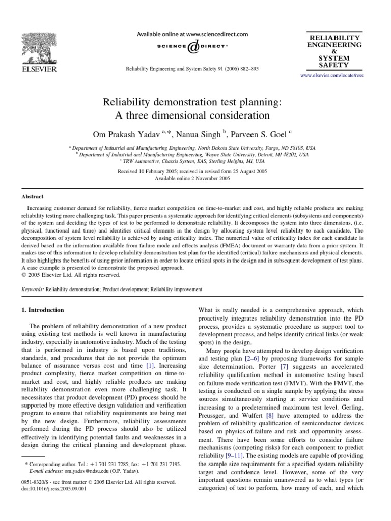 Reliability Demonstration Test Planning: A Three Dimensional ...