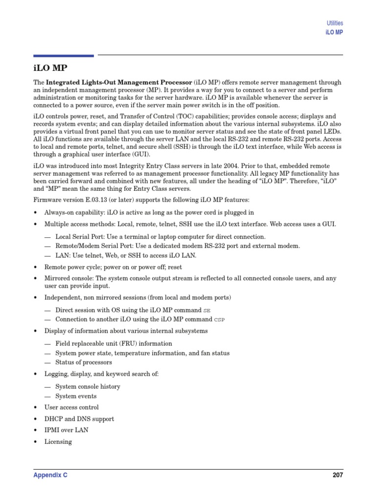 Ilo MP | PDF | Ip Address | Command Line Interface
