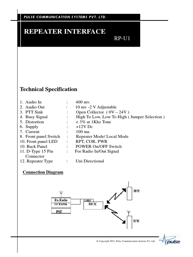 Repeater Interface: Technical Specification | PDF | Electrical ...