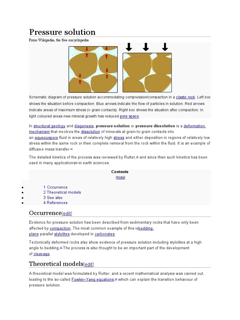 Pressure Solution: Occurrence | PDF