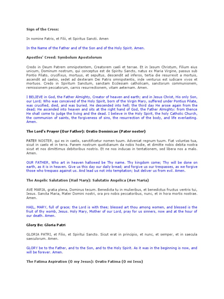 Sign of The Cross:: The Lord's Prayer (Our Father) : Oratio Dominicae ...