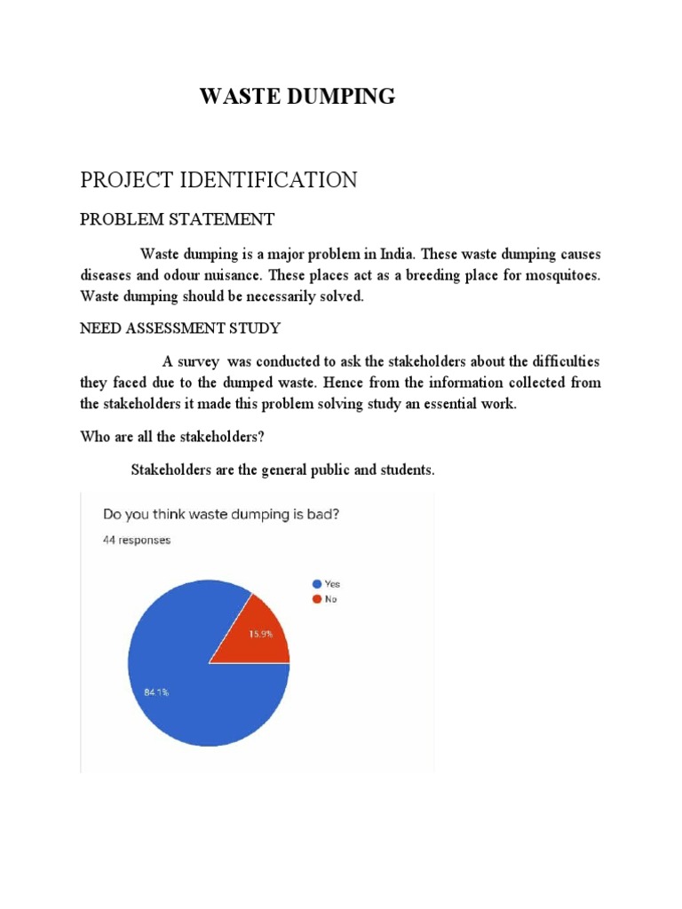 Project Identification: Waste Dumping | PDF | Recycling | Waste