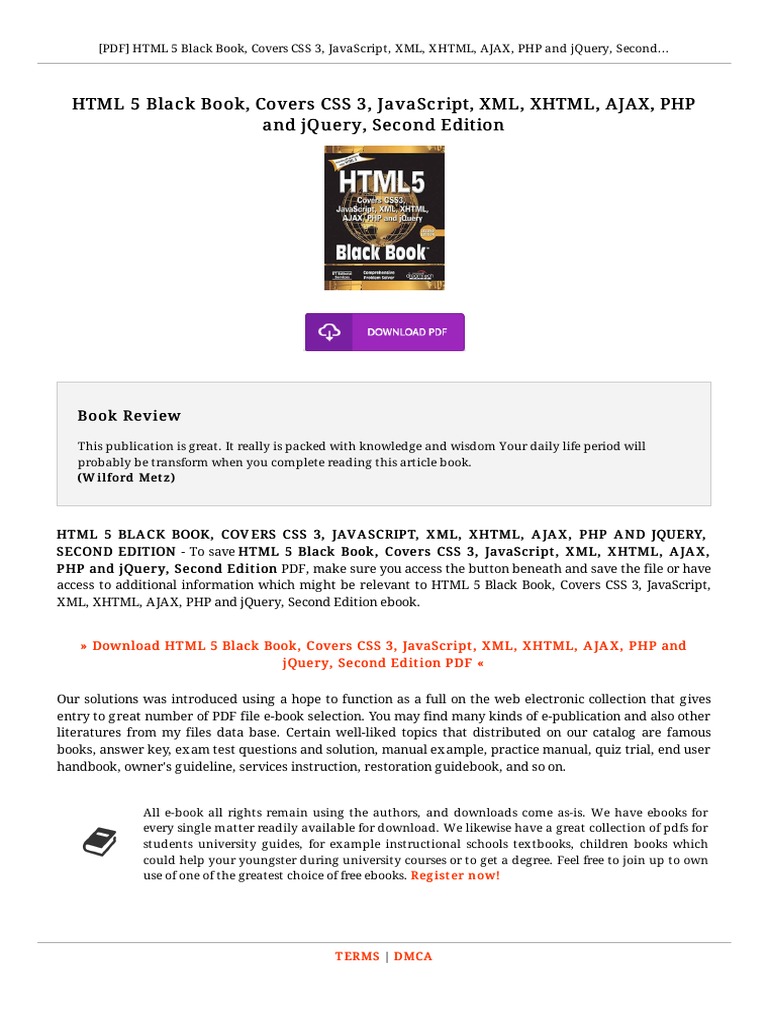 HTML 5 Black Book Covers Css 3 Javascript XML PDF HTML 5 Black Book ...