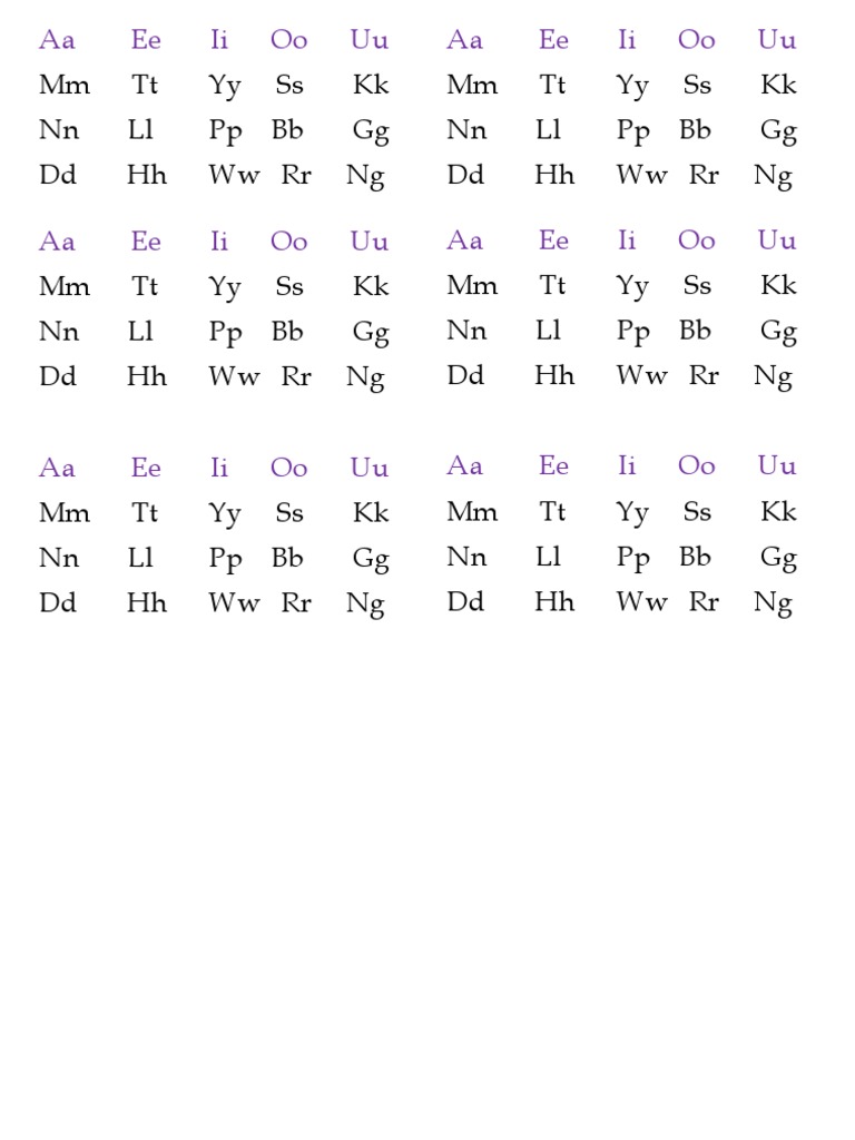 Aa Ee Ii Oo Uu | PDF
