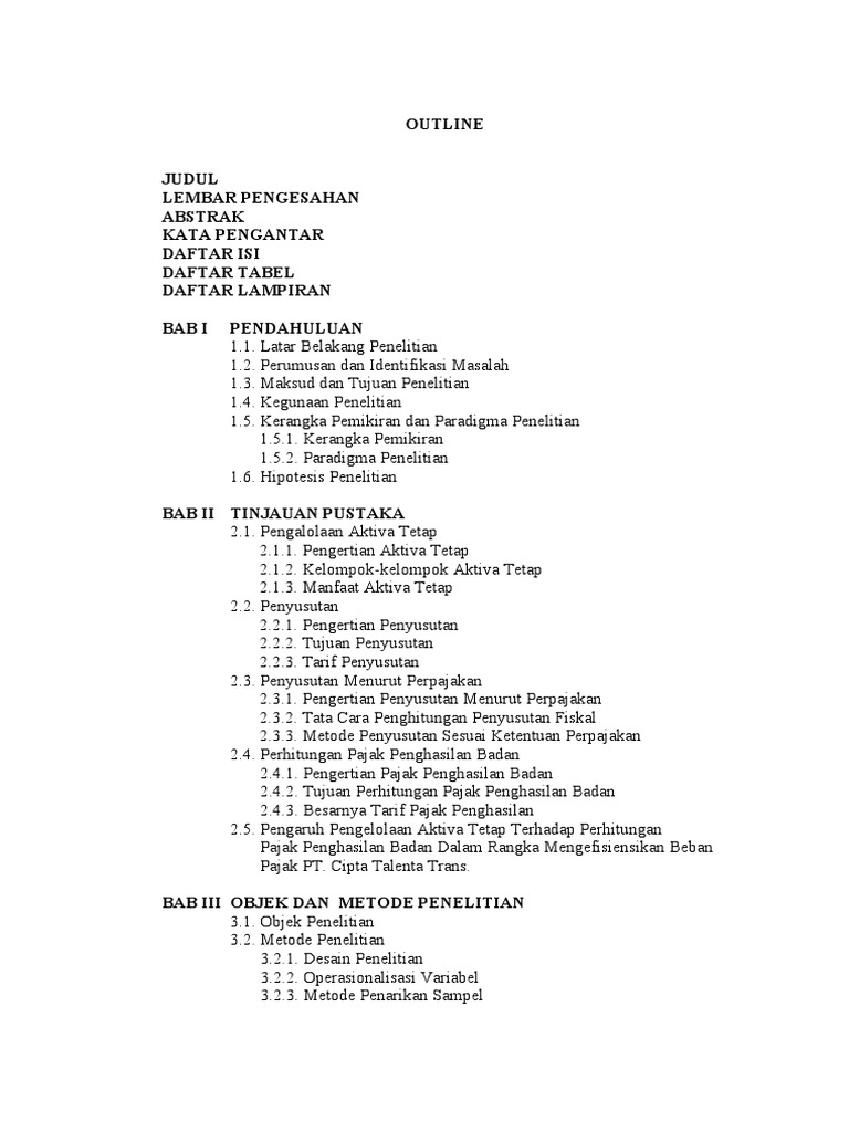 Outline Skripsi... | PDF