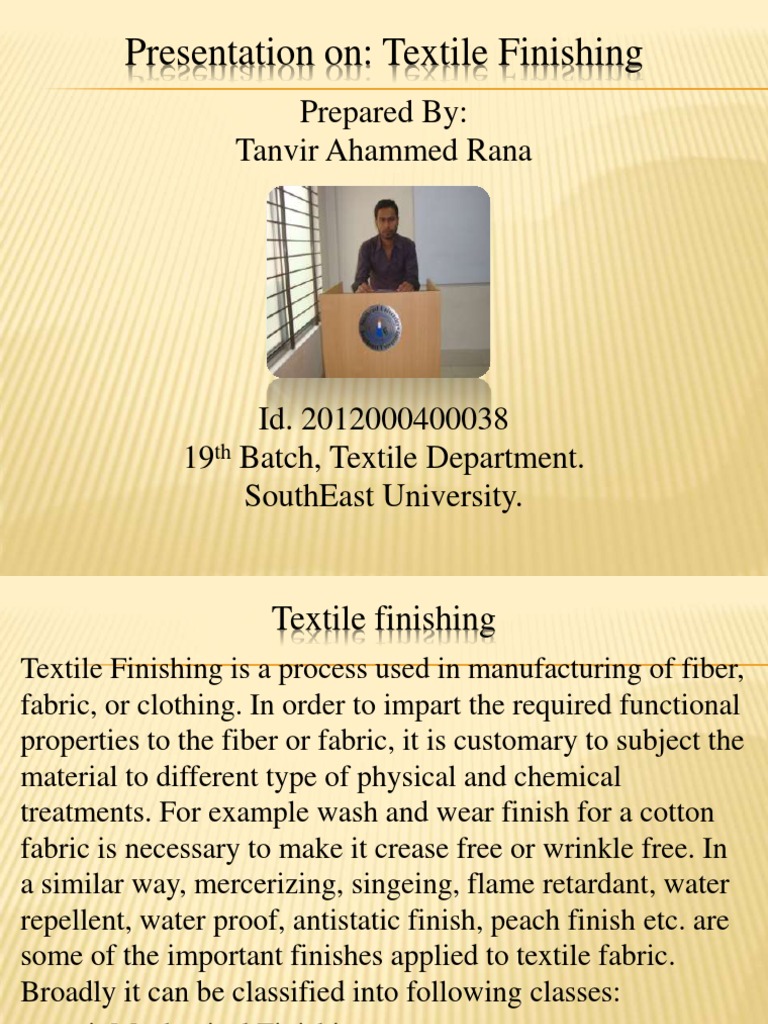 Textile Finishing PDF | PDF | Textiles | Yarn
