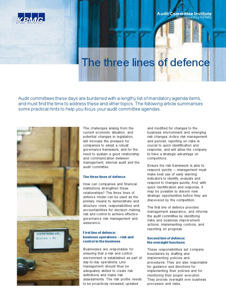 The Three Lines of Defence: Audit Committee Institute | PDF | Internal ...