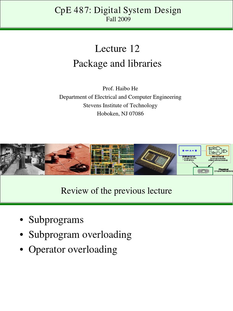 CpE 487 Package and Libraries | PDF | Subroutine | Vhdl