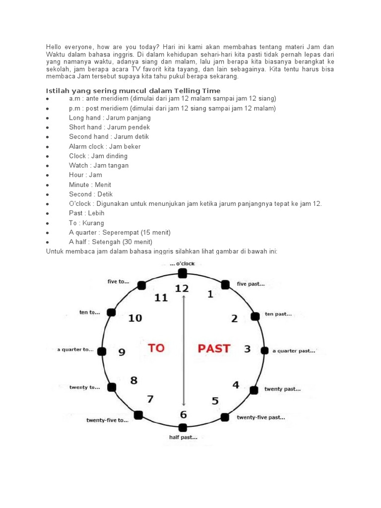 Kelas 2 (Telling Time) - 1 | PDF