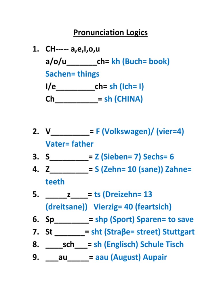 German Pronounciation PDF | PDF