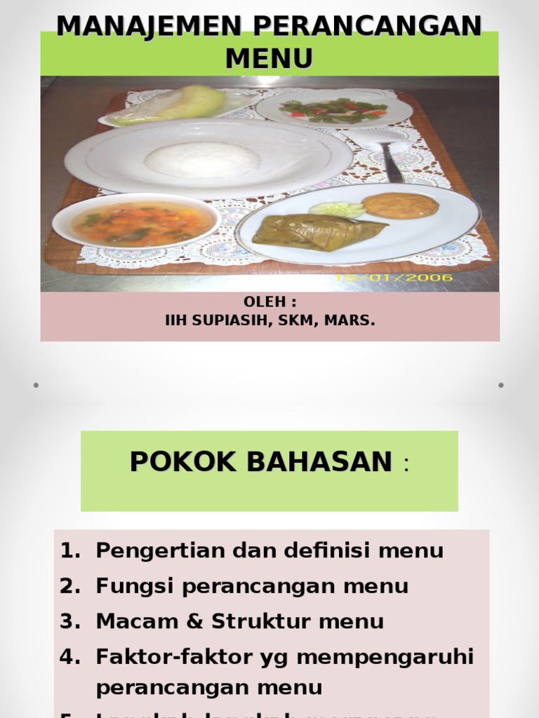 Perancangan Menu untuk Institusi | PDF