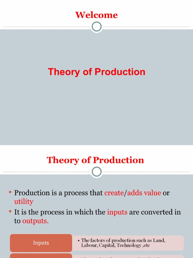 Theory of Production (1) - 3 | PDF | Production Function | Factors Of ...