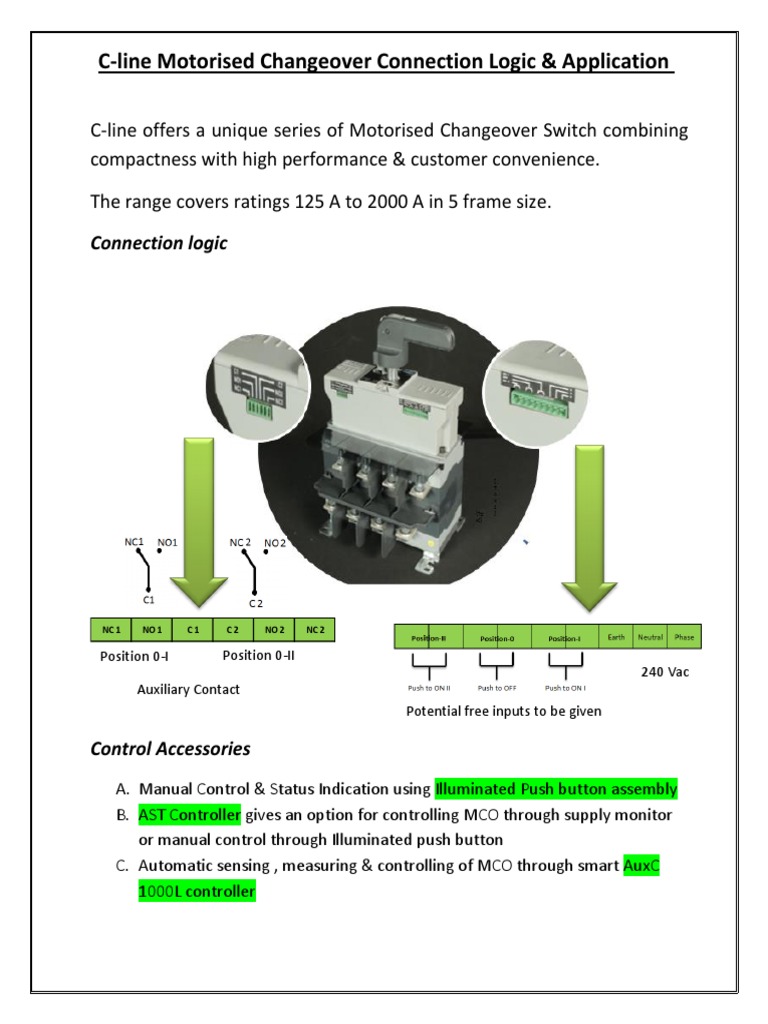 L&T Motorised Changeover Switch Guide | PDF | Switch | Electric Motor