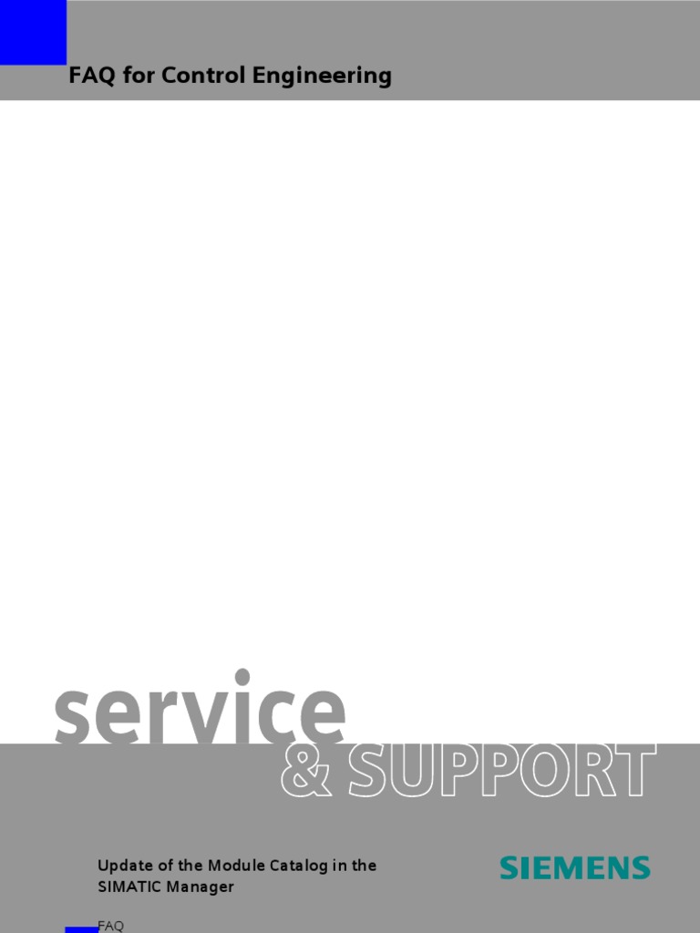 FAQ For Control Engineering: Update of The Module Catalog in The ...