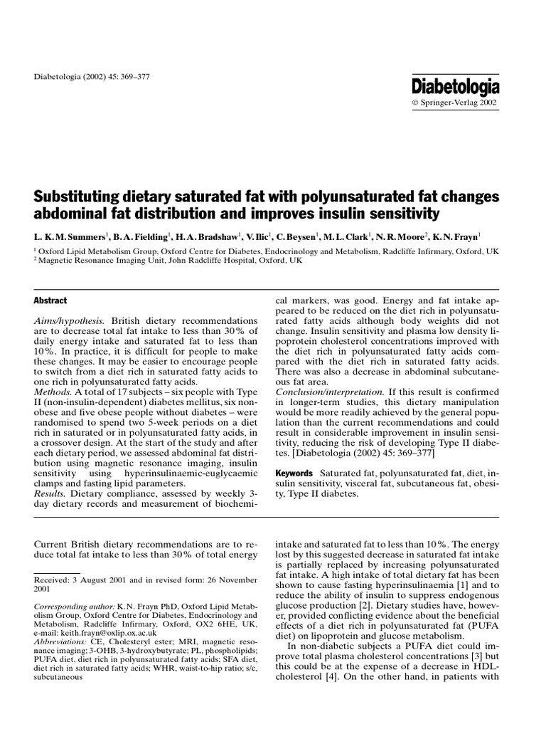 Grasimi Saturate | PDF | Insulin Resistance | Saturated Fat