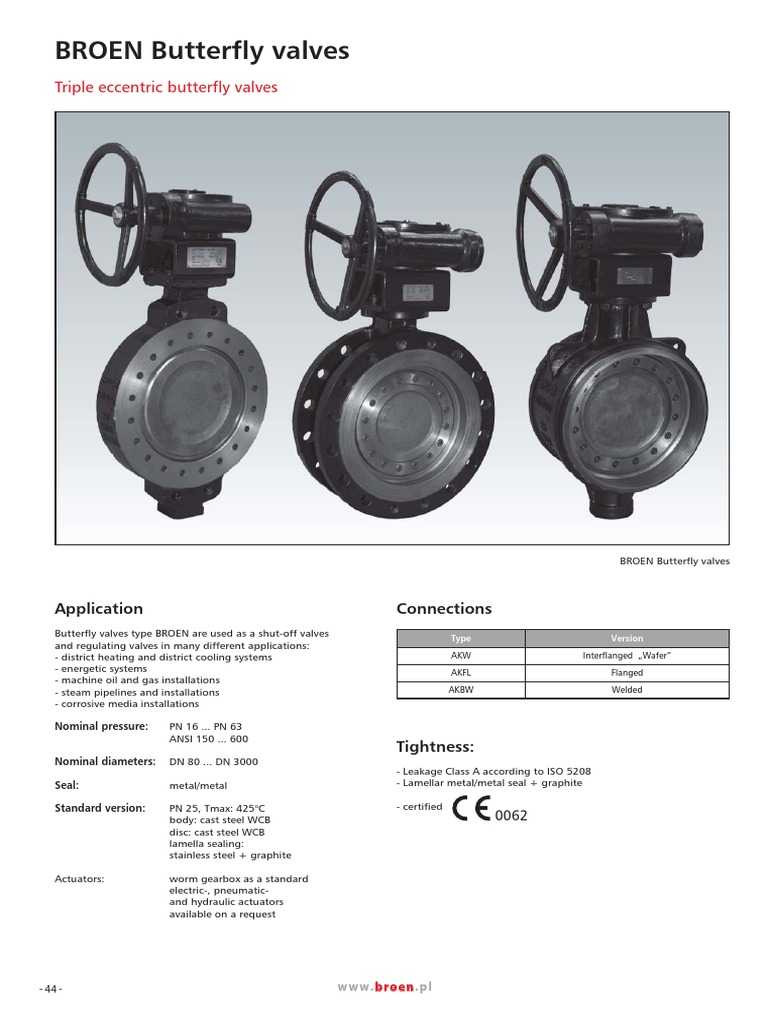 BROEN Butterfly Valves | PDF | Valve | Stainless Steel
