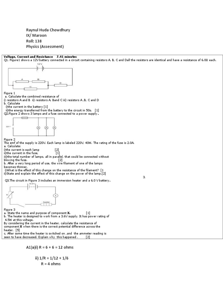 Physics HW 27 - 4 - 20 | PDF | Electrical Resistance And Conductance | Resistor