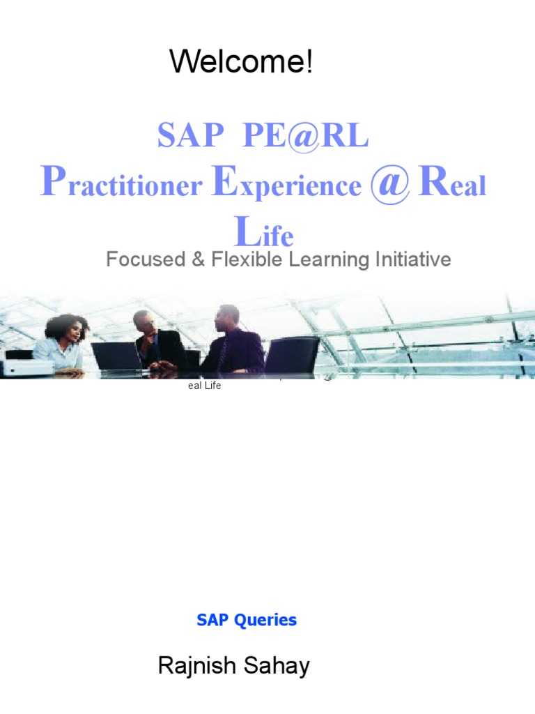 Welcome!: Sap Pe@Rl | Download Free PDF | Data Management | Databases