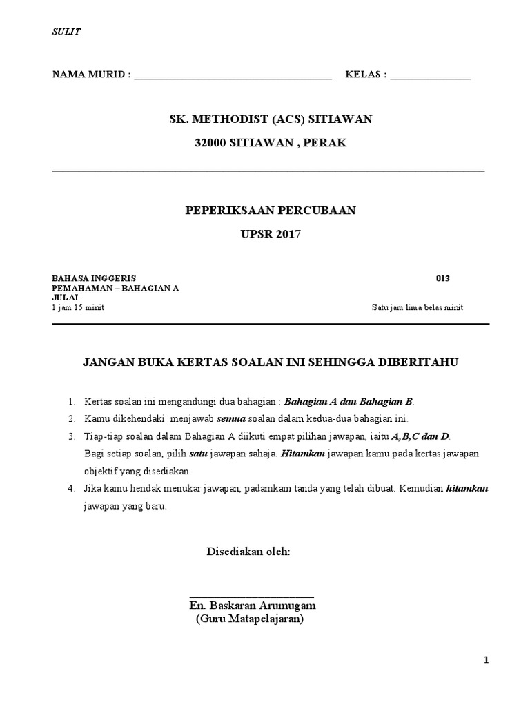 BI Pemahaman (Cikgu Baskaran) | PDF