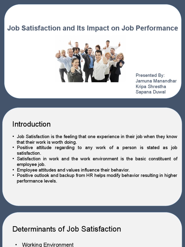 Group-5 - Job Satisfaction and Job Performance | PDF | Job Satisfaction ...