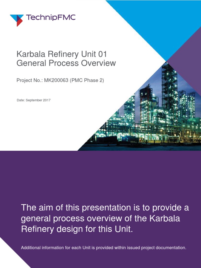 Unit 01 Karbala Refinery Project - Sept 20 17 PDF | PDF | Oil Refinery ...