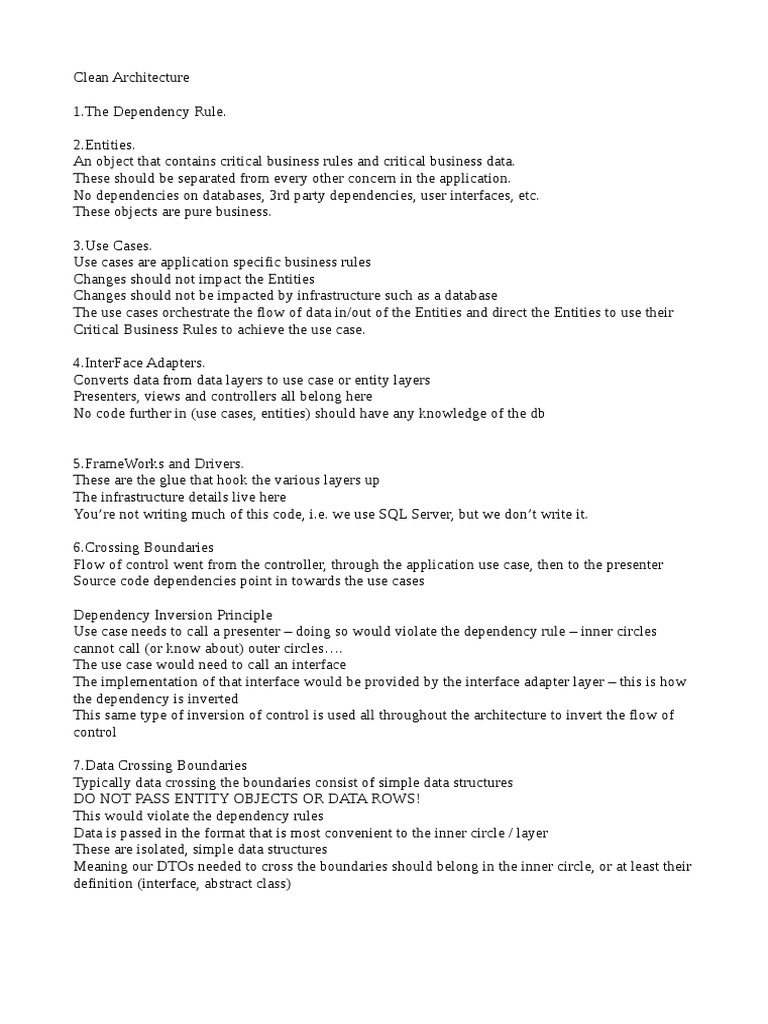 Clean Architecture | PDF | Interface (Computing) | Databases