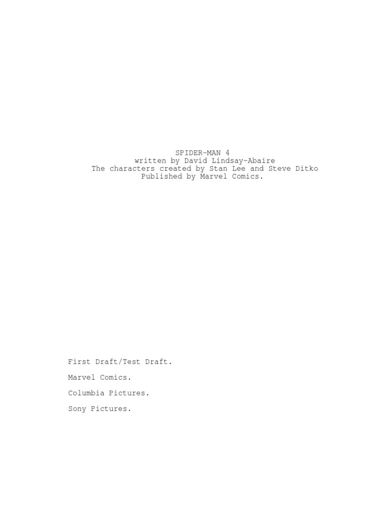 Spider Screenplay | Download Free PDF | Spider Man | Nature