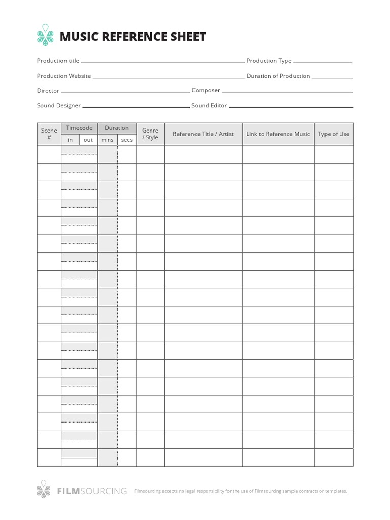 Filmsourcing Music Reference v1.1 PDF | PDF