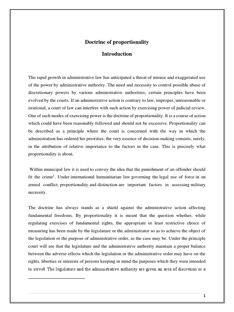 Understanding Proportionality in Law | PDF | Ethical Principles ...