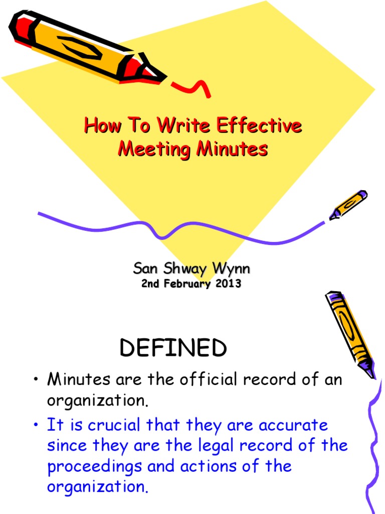 How To Write Effective Meeting Minutes | PDF | Agenda (Meeting) | Business