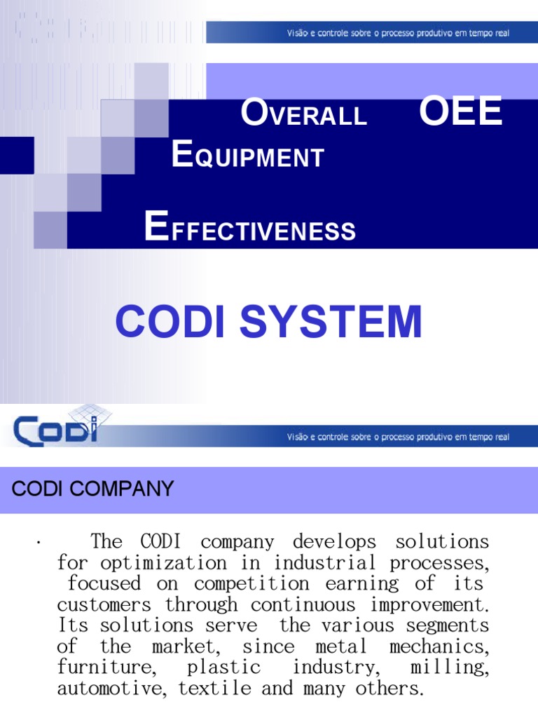 CODI System | PDF | Lean Manufacturing | Computer Network