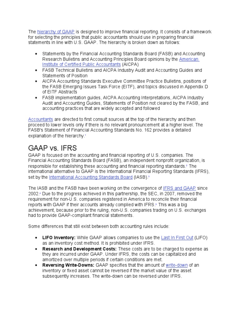 Gaap vs. Ifrs | PDF | Financial Accounting Standards Board ...