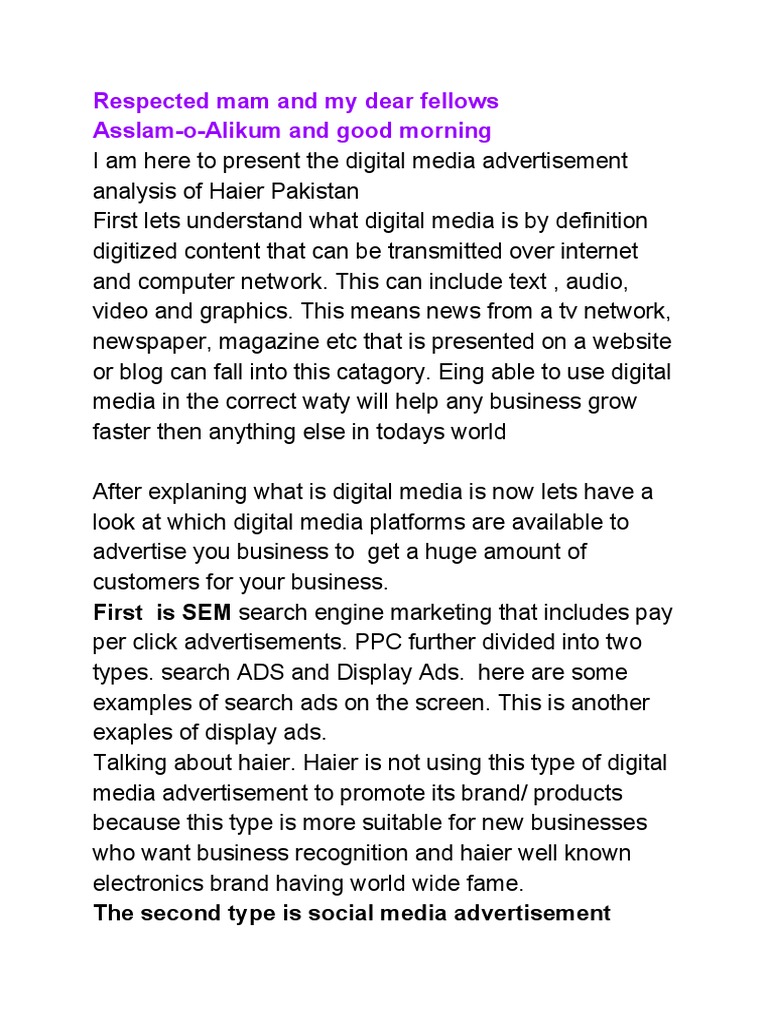 Script For Presentation | PDF | Online Advertising | Advertising