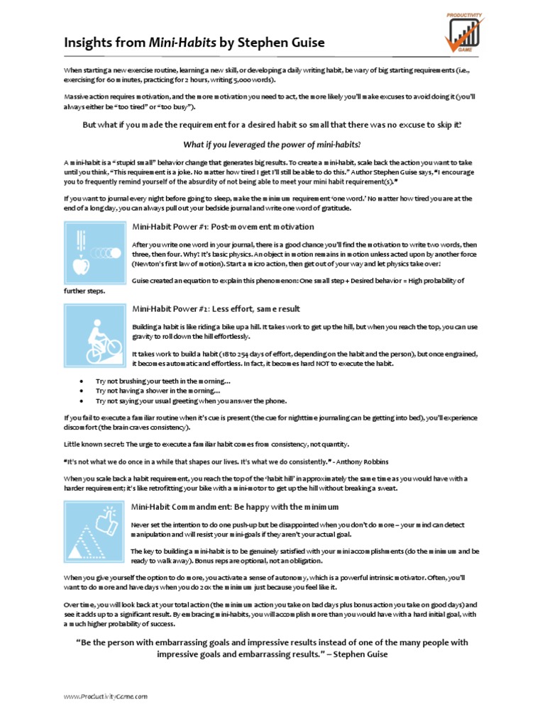 Mini Habits | PDF | Habits | Motivation