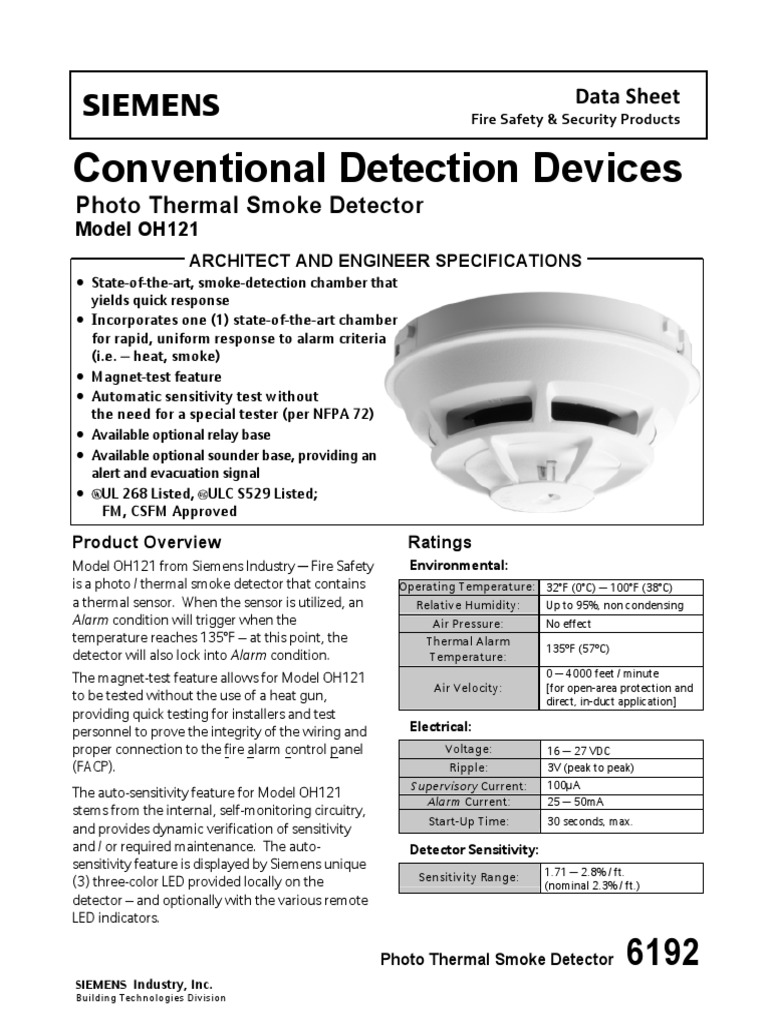Conventional Detection Devices: Data Sheet | PDF | Building Engineering ...
