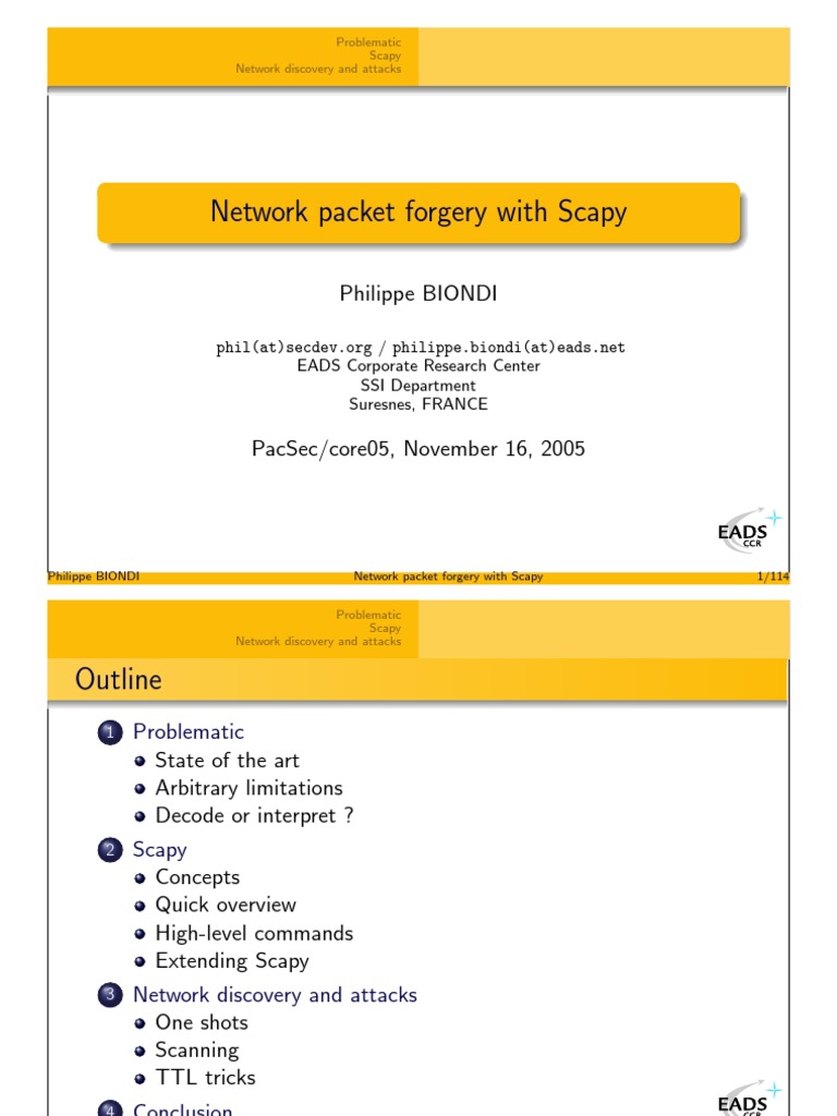 Scapy: Advanced Network Forgery | PDF | Internet Protocols | Computer ...