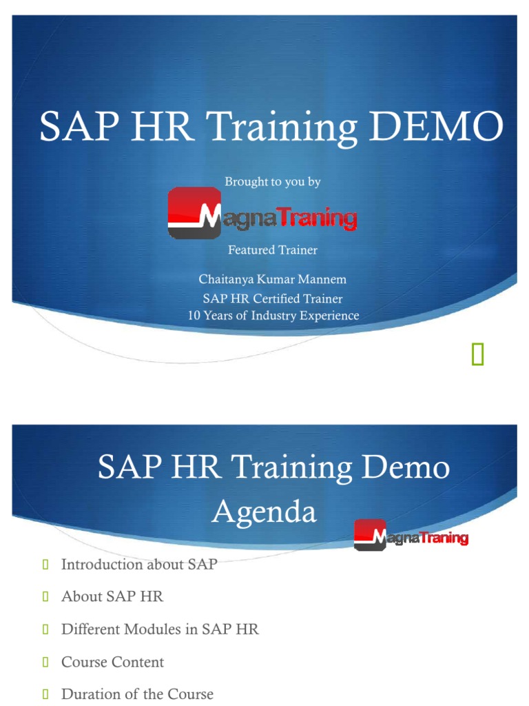 SAP HR Training DEMO: Brought To You by | PDF | Human Resources ...
