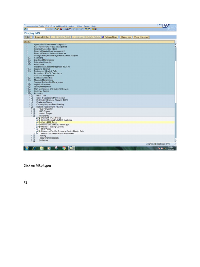 Click On MRP Types | PDF