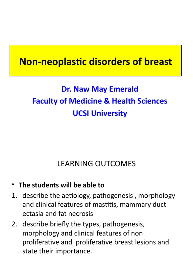 Non-Neoplastic Breast Disorders Overview | PDF | Breast Cancer ...