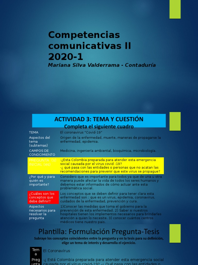 ACTIVIDAD CLASE #2 - Mariana Silva | PDF | Virus | Colombia