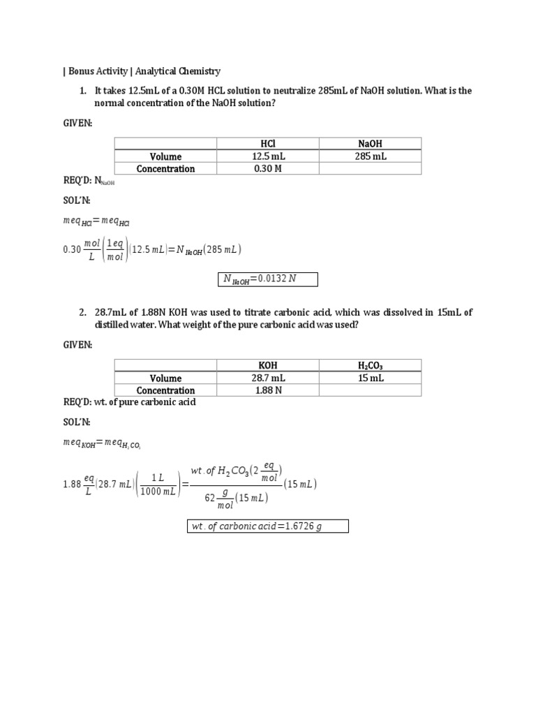 Analytical Chemistry Homework | PDF | Physical Sciences | Chemical Elements