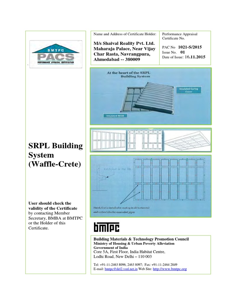SRPL Building System (Waffle-Crete) | PDF | Precast Concrete | Wall