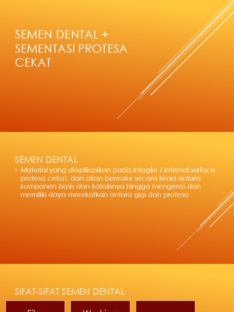 Semen Dental + Sementasi Protesa Cekat | PDF