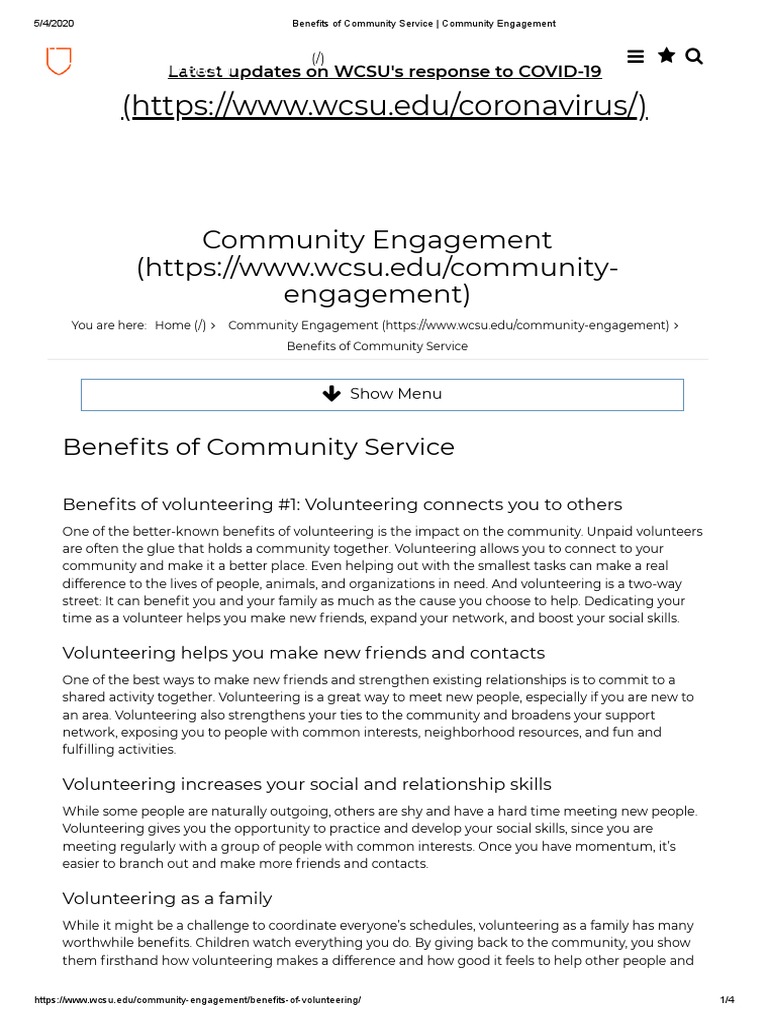 Benefits of Community Service and Community Engagement PDF | PDF ...